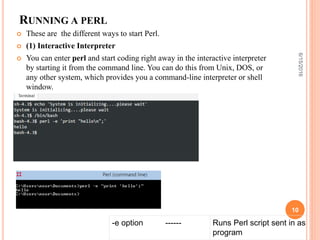 Unit 1-introduction to perl | PPTX | Programming Languages | Computing