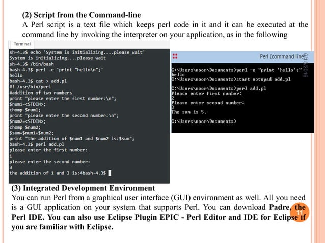 Unit 1 Introduction To Perl Pptx Programming Languages Computing 1602