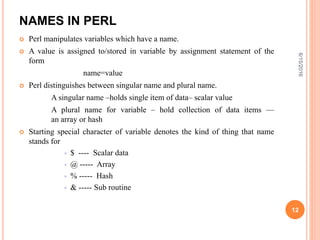 Unit 1-introduction to perl | PPTX