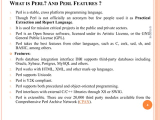 Unit 1-introduction to perl | PPTX