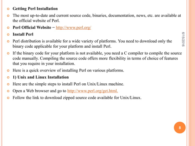 Unit 1-introduction to perl | PPTX | Programming Languages | Computing