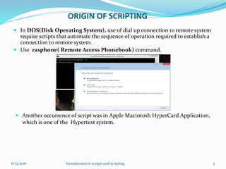 Unit 1-introduction to scripts | PPTX