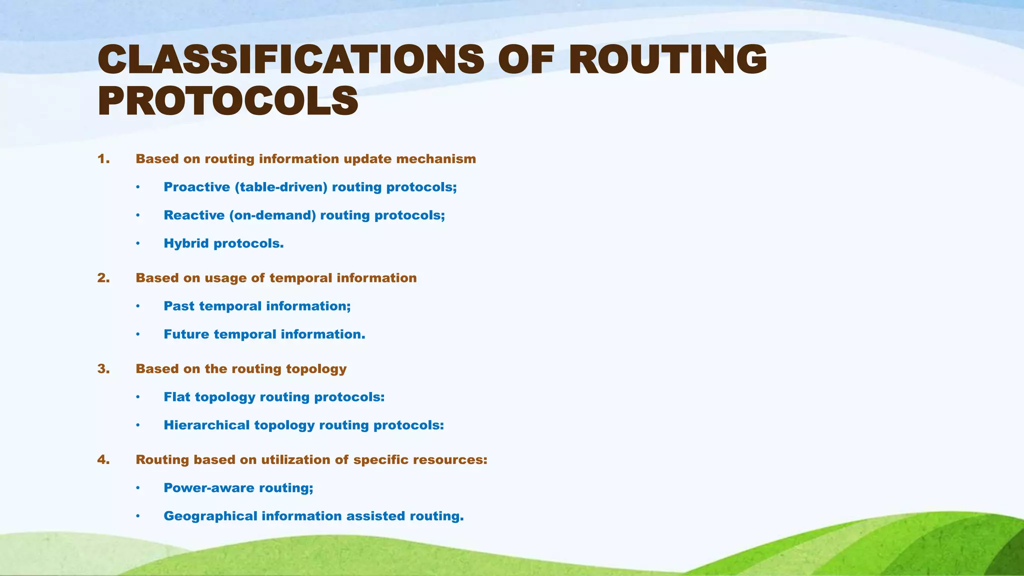 Manet Routing Protocols Issues And Classifications Pptx Computer