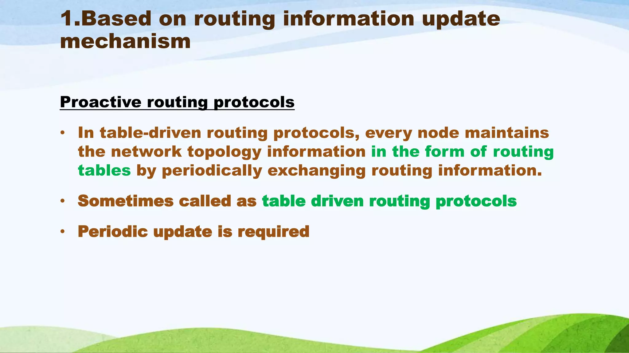 Manet Routing Protocols Issues And Classifications Pptx Computer