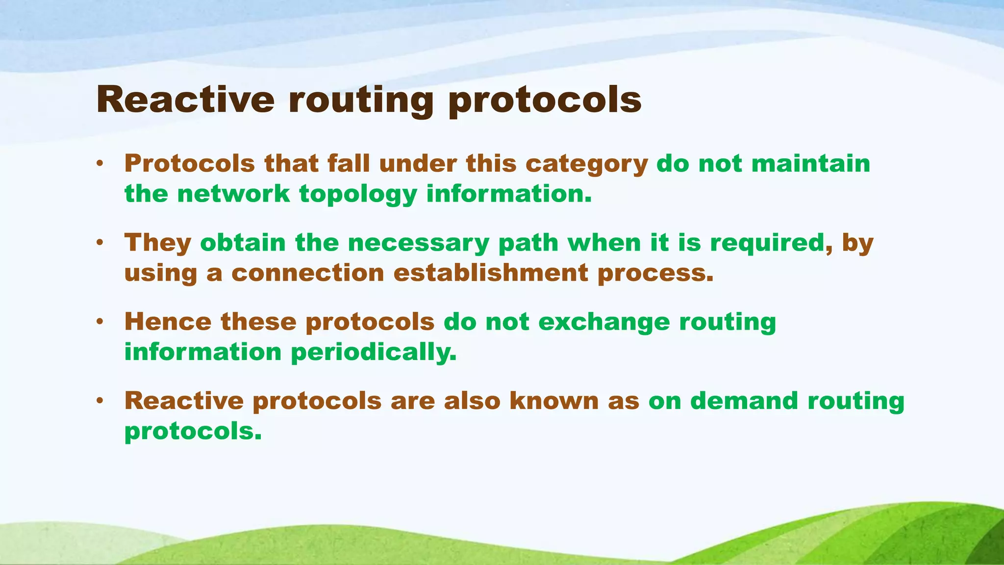 Manet Routing Protocols Issues And Classifications Pptx Computer