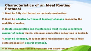 MANET routing protocols Issues and Classifications | PPTX