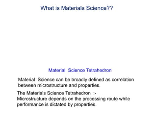UNIT-1-MATERIAL SCIENCE introdcution and its description | PDF
