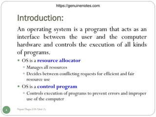 UNIT-1-Operating-System-Overview and introduction. | PDF