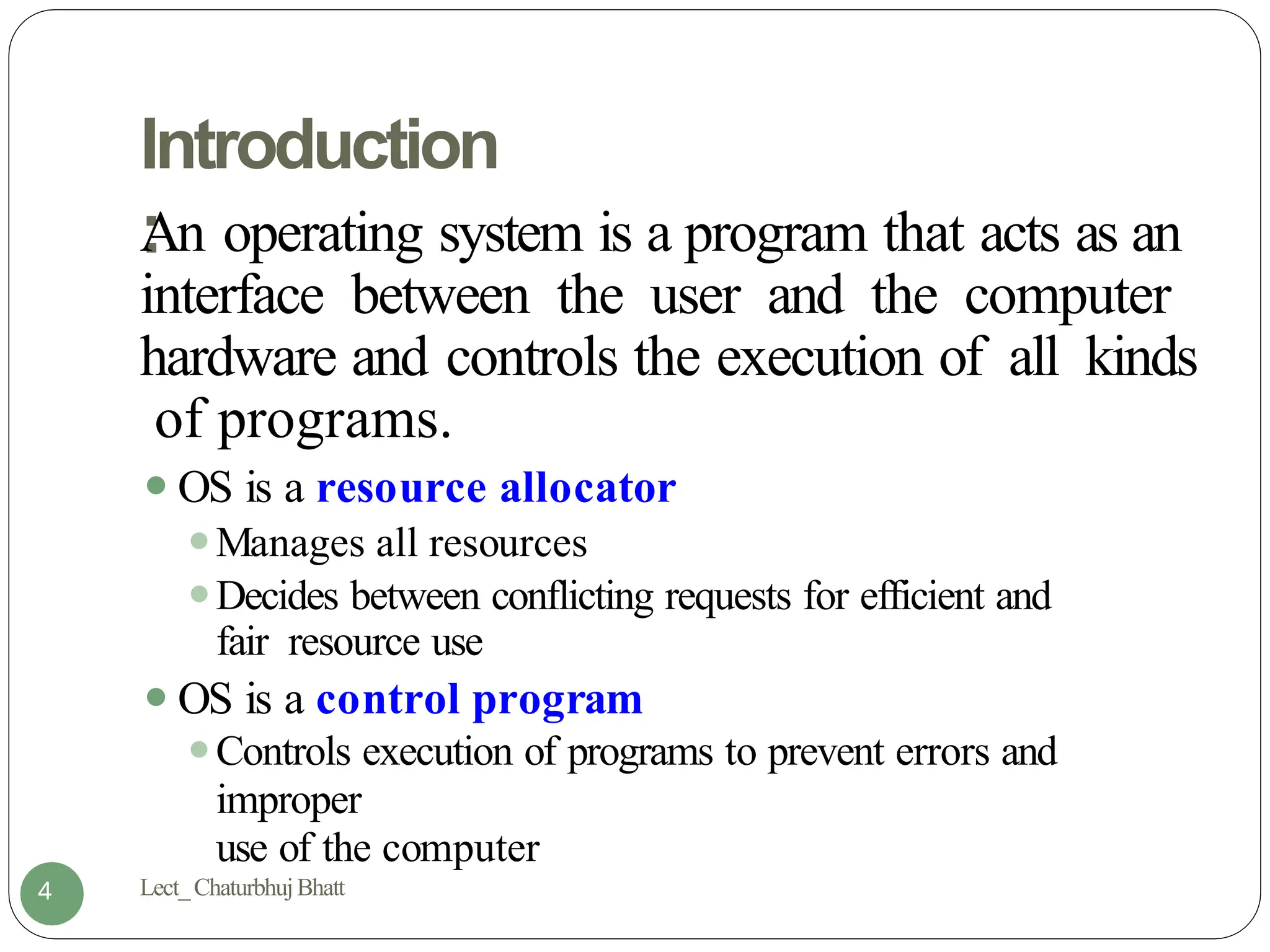 Operating System overview(Unit-1)- operating system types , types of ...