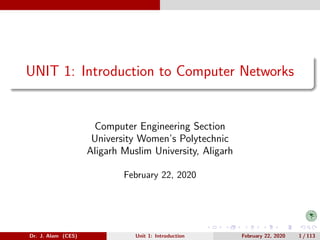 Computer Networks -Unit-I | PDF