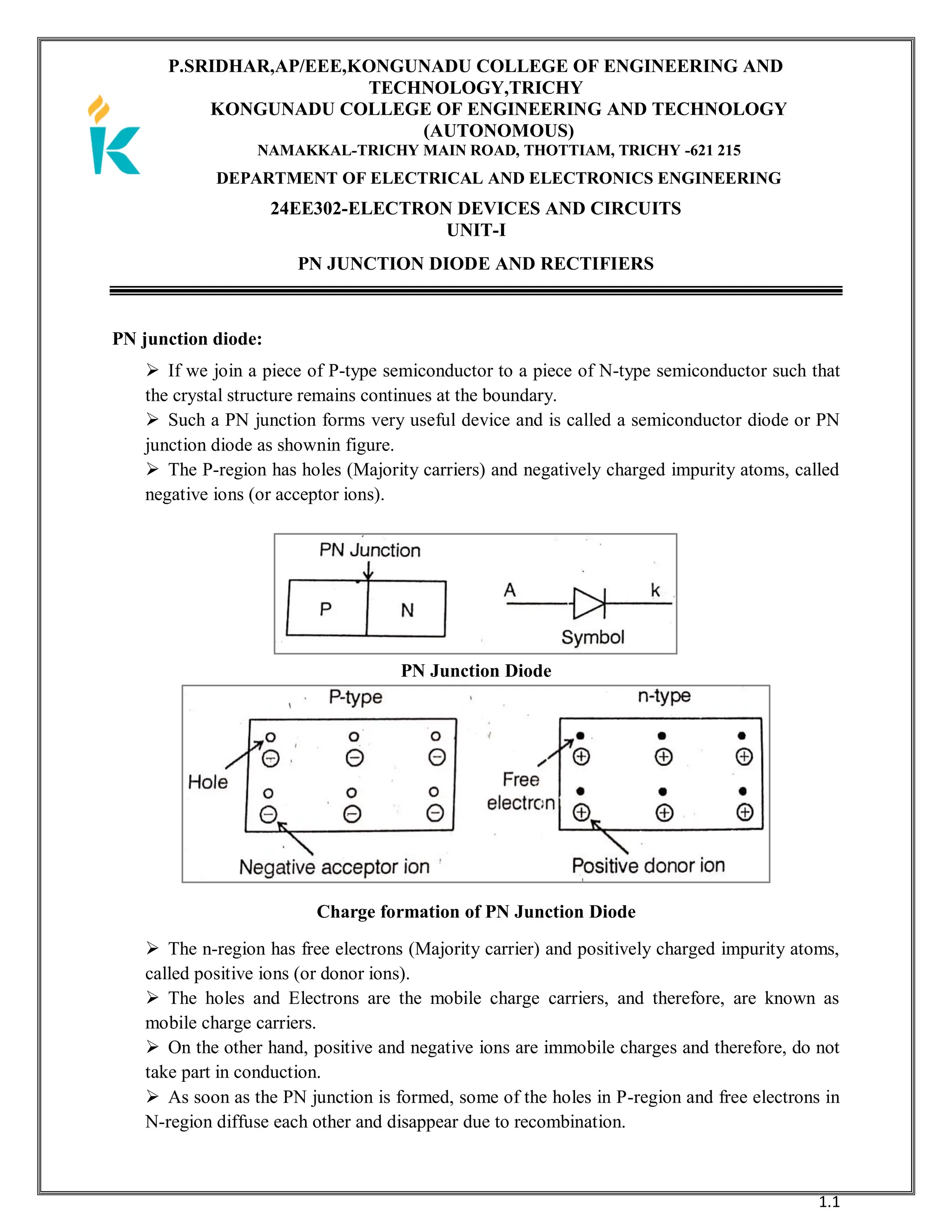 UNIT -1- PN JUNCTION DIODE AND RECTIFIERS (1).pdf