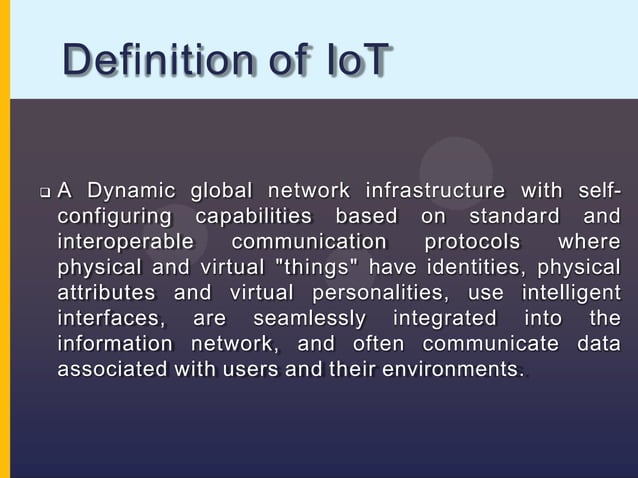 Definition of Internet of things and introduction | PPT