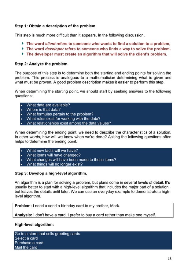 Unit 1-problem solving with algorithm | PDF