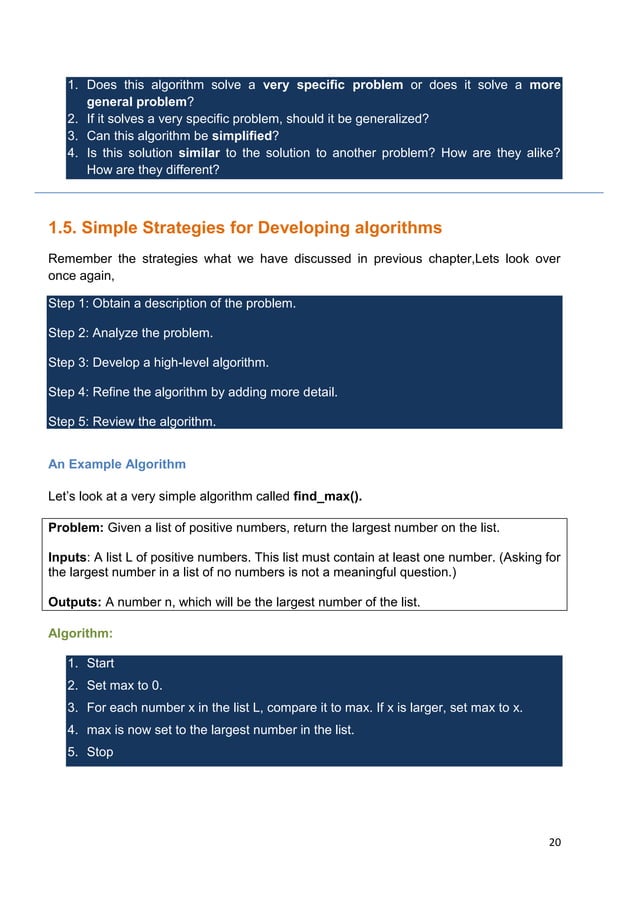 Unit 1-problem solving with algorithm | PDF
