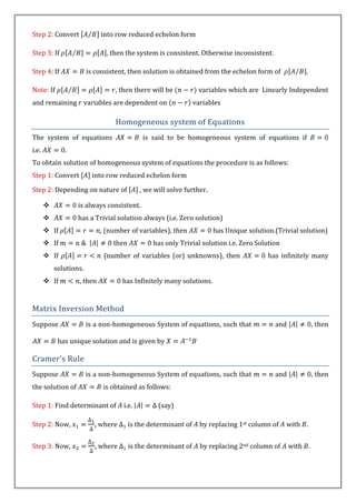 Unit 1-solution oflinearsystems | PDF
