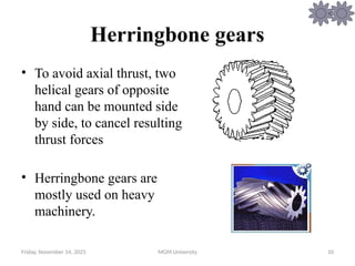 Unit-1 Toothed Gears_Spur Gears, Law of Gearing | PPT