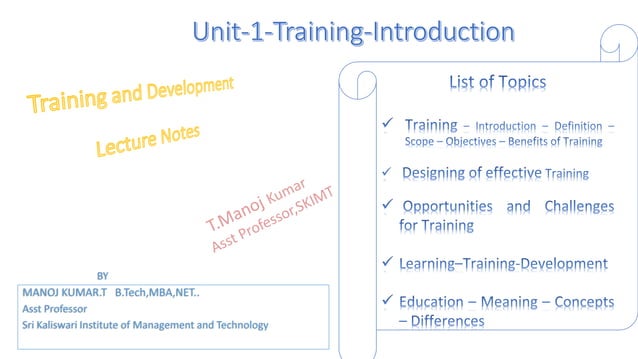Unit 1-training-introduction | PPT
