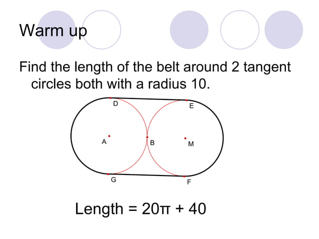 CPM Geometry Unit 10 Day 6 Cs50 Common Tangent | PPT