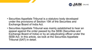 Unit-10- Overview of the securities and exchange board of India Act ...