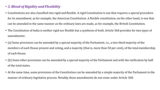 Salient features of constitution of India | PPTX