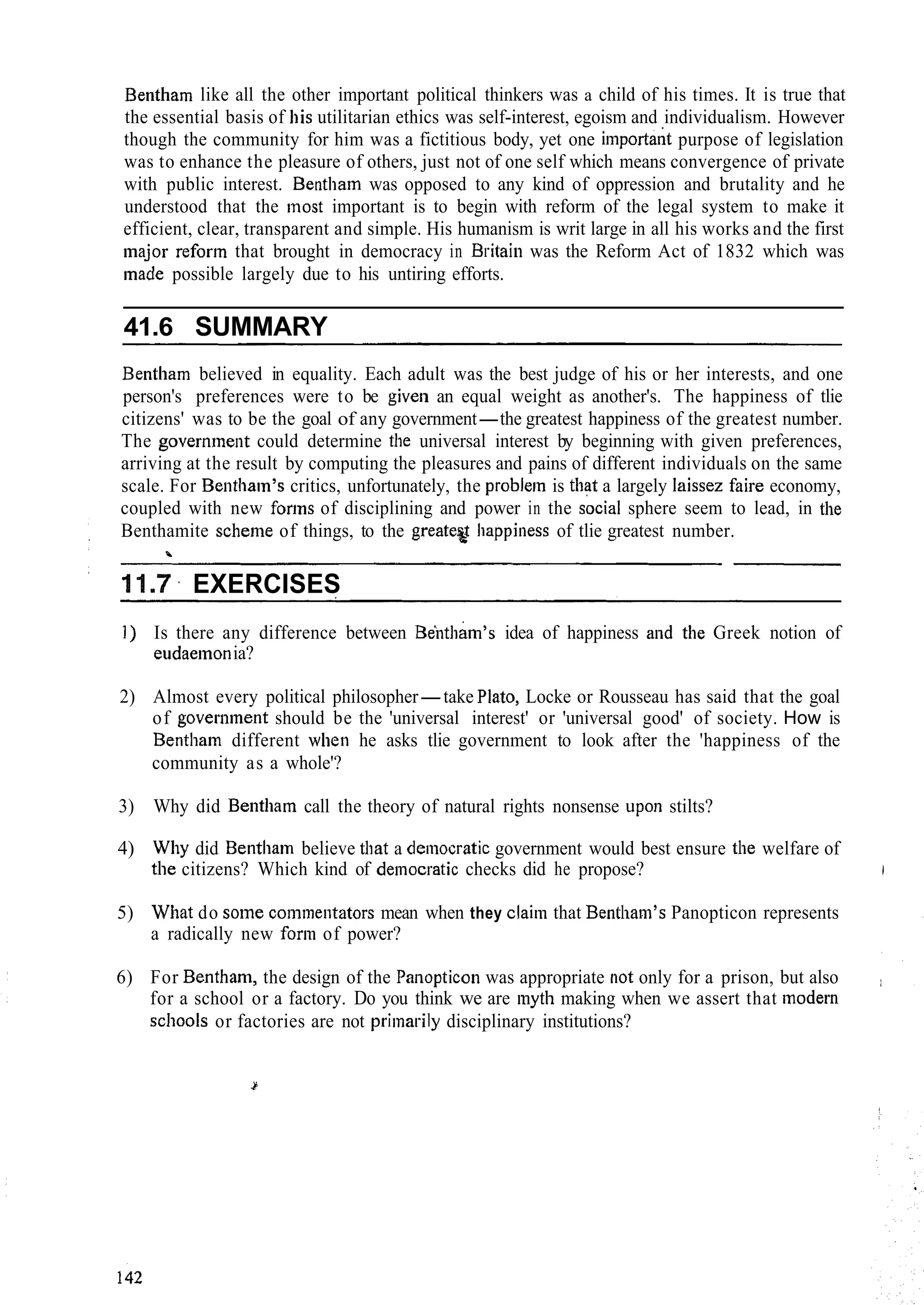 Unit 11 jeremy bentham | PDF