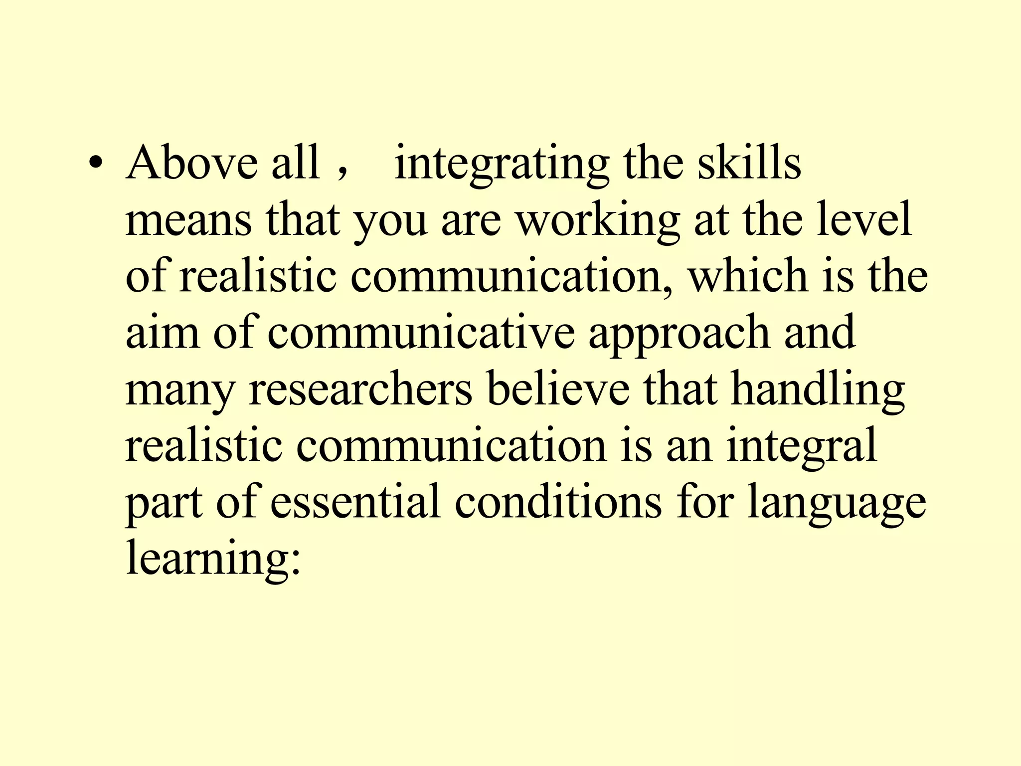 Integrating The Skills | PPT