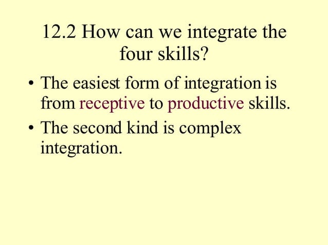Integrating The Skills | PPT | Education