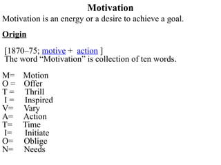 Unit-12 Motivation power point presentation | PPTX