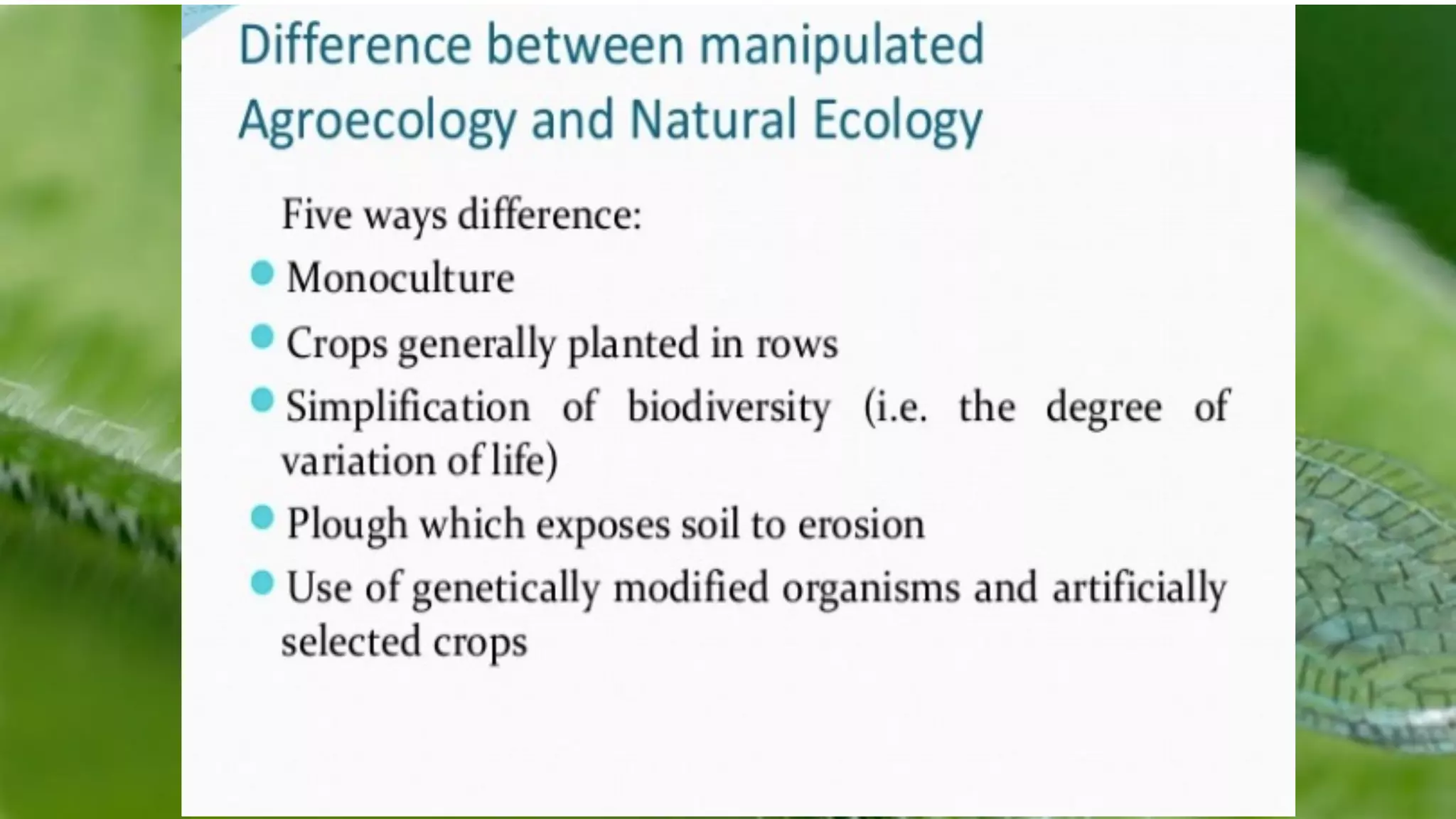 Agro- ecological vs Natural Ecosystem of Insects | PDF