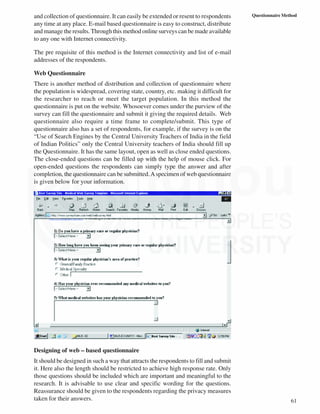 Questionnaire Method | PDF