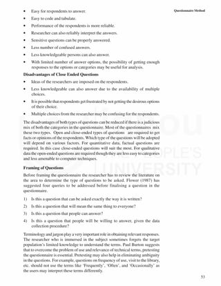 Questionnaire Method | PDF