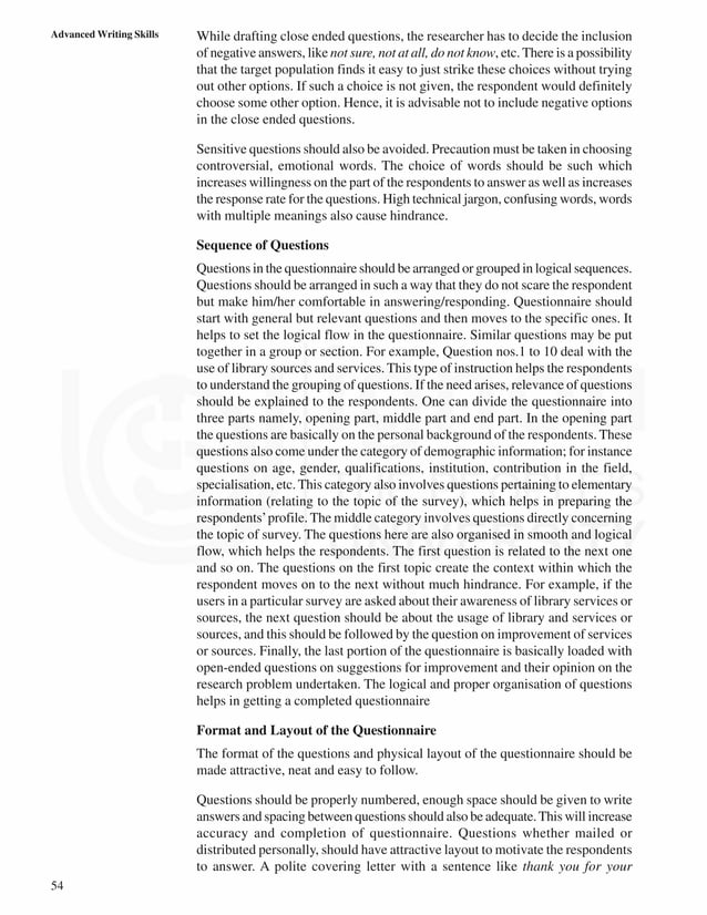 Questionnaire Method | PDF