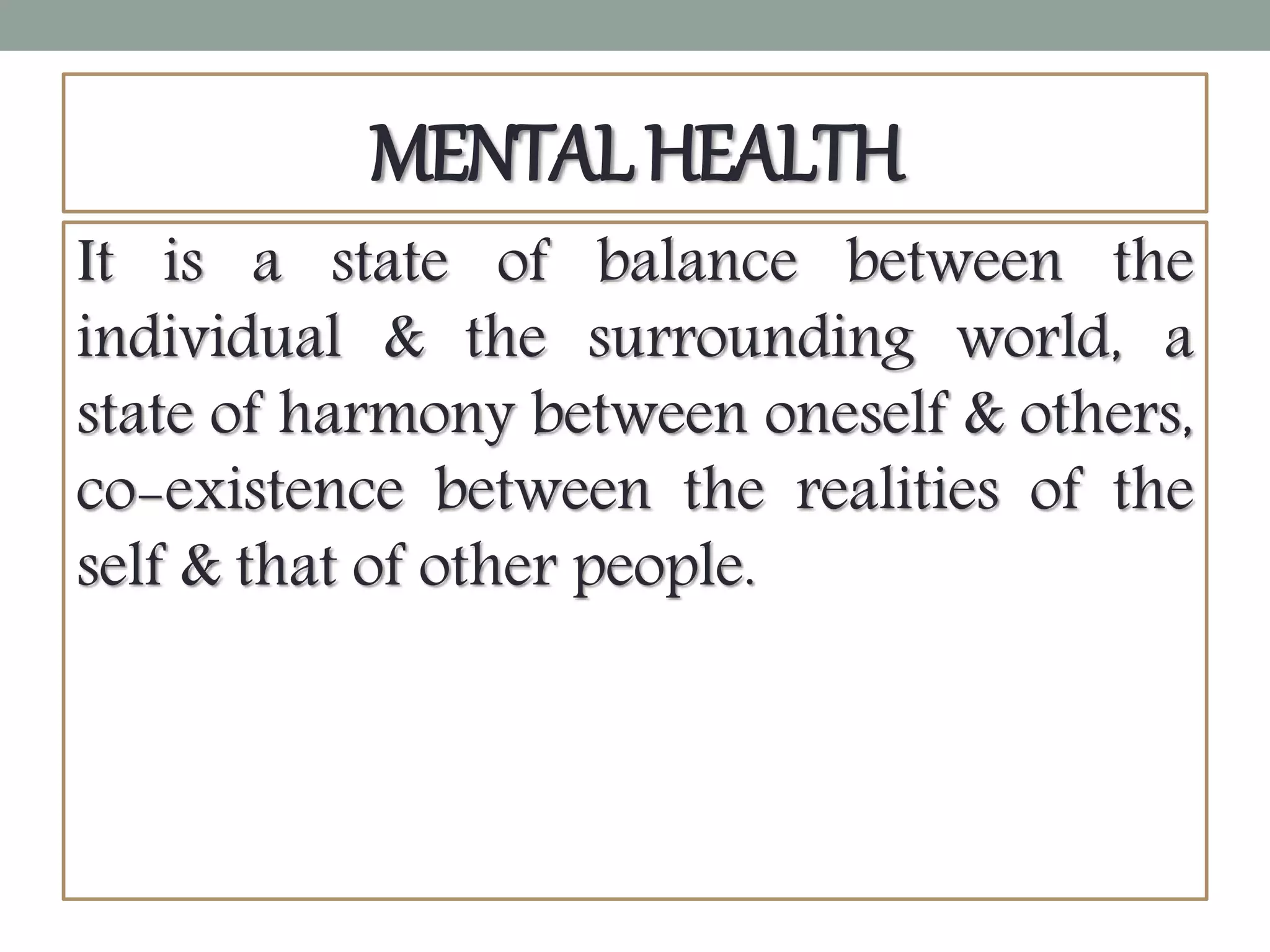 introduction to mental health nursing | PPTX