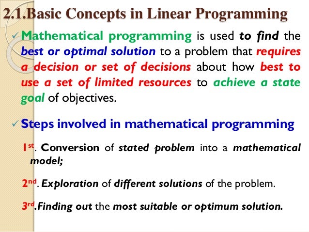 linear programming