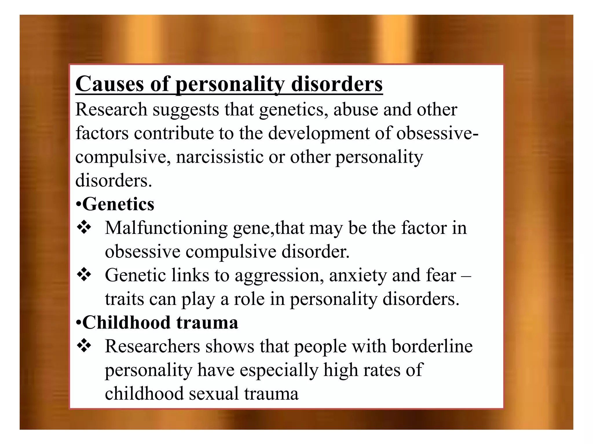 abnormal psychology personality and gender disorder | PPT