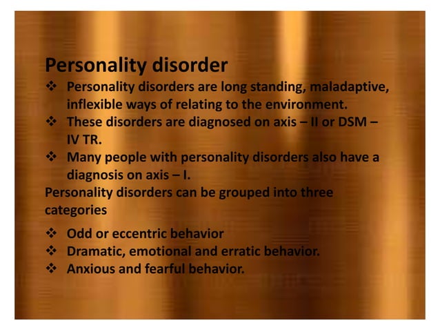 abnormal psychology personality and gender disorder | PPT