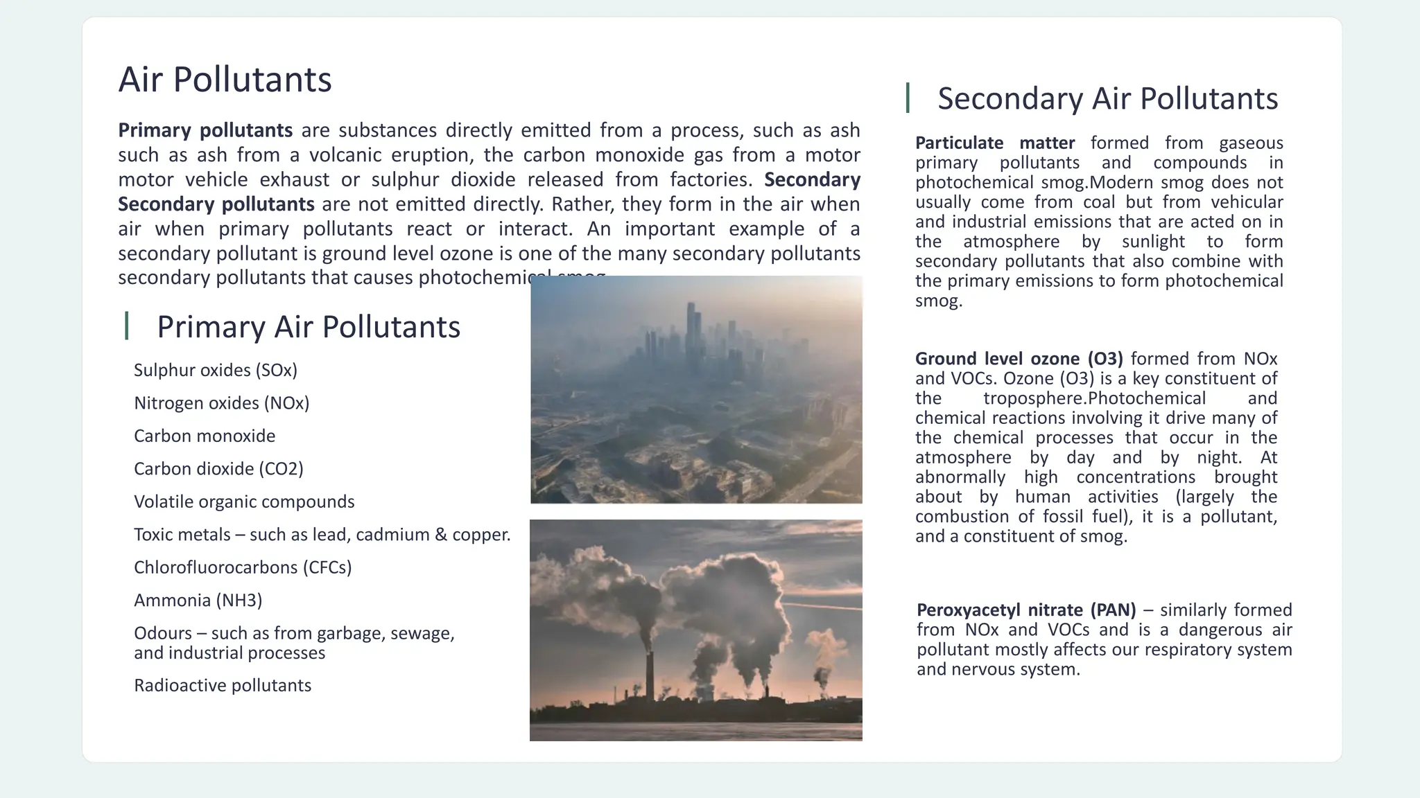 AIR POLLUTION & CAUSES - ENVIRONMENTAL SCIENCE | PDF