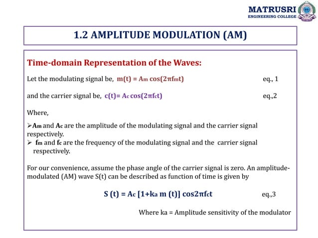 Unit- 1 Amplitude Modulation.ppt | Digital Audio | Computer Software ...