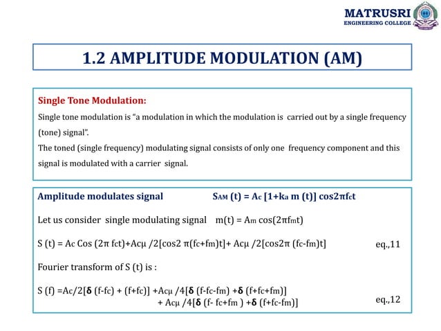 Unit 1 Amplitude Modulationppt Digital Audio Computer Software And Applications
