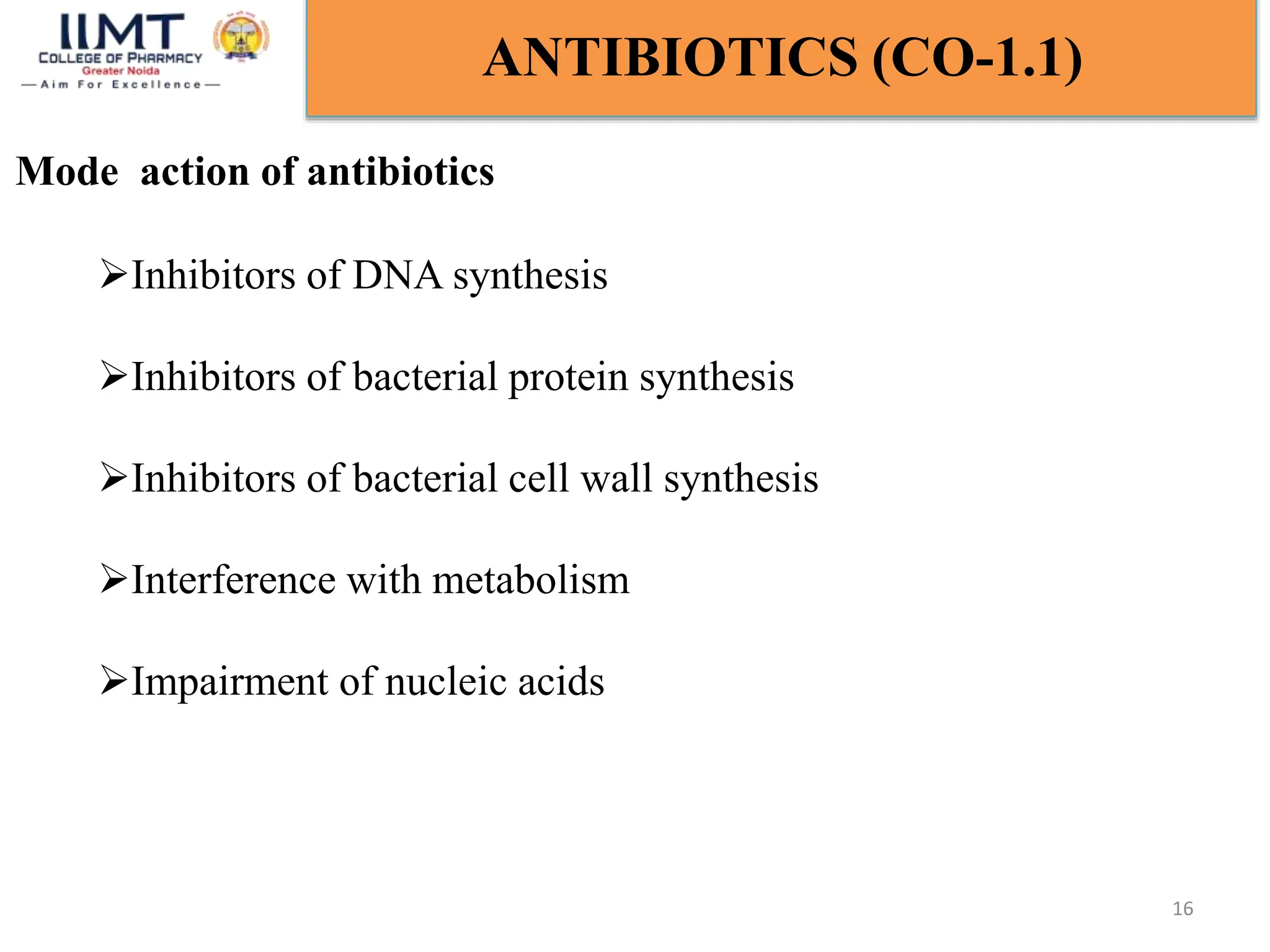 UNIT-1 ANTIBIOTIC.pptx UNIT 1 B.PHARM 601T | PPTX