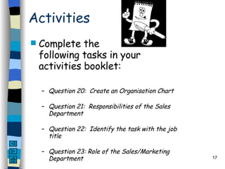 Unit 1b - Key Functions of Departments | PPT