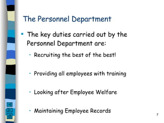 Unit 1b - Key Functions of Departments | PPT