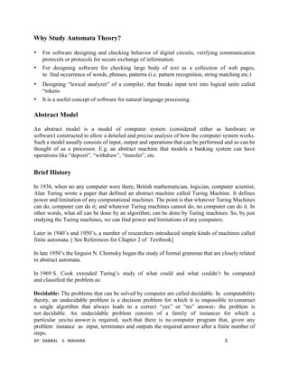 Basic Foundations of Automata Theory | PDF | Computing | Technology & Computing