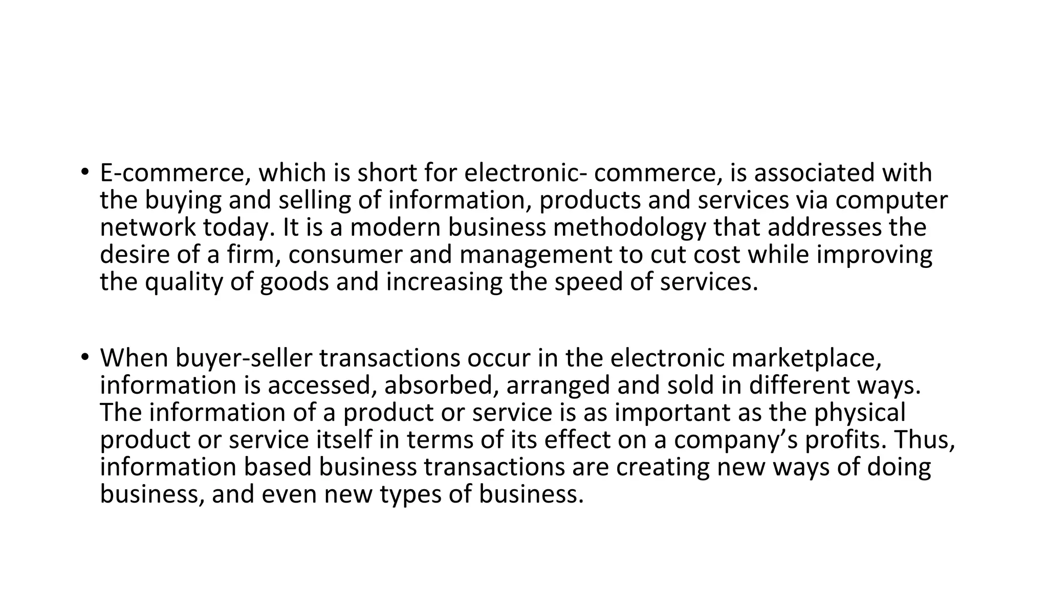 Unit - 1 Chapter-1.pptx Introduction Ecommerce | PPTX