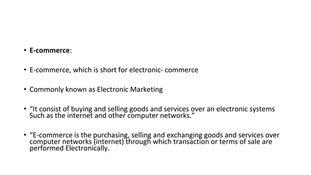 Unit - 1 Chapter-1.pptx Introduction Ecommerce | PPTX | Internet ...