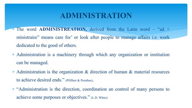 Unit 1 concept of administration | PPT