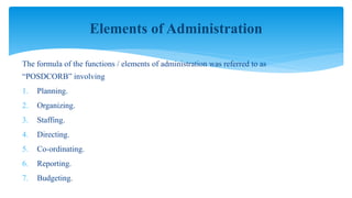 Unit 1 concept of administration | PPTX