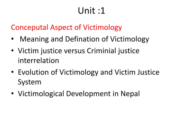 UNIT-1 Conceptual Development of Victimology.pptx | Free Download