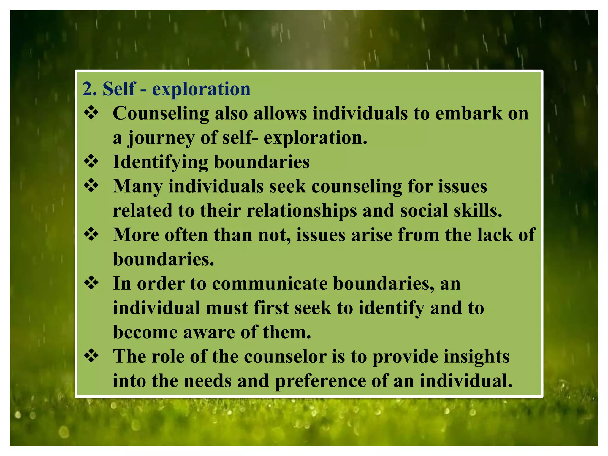 counseling psychology -areas of counseling | PPTX