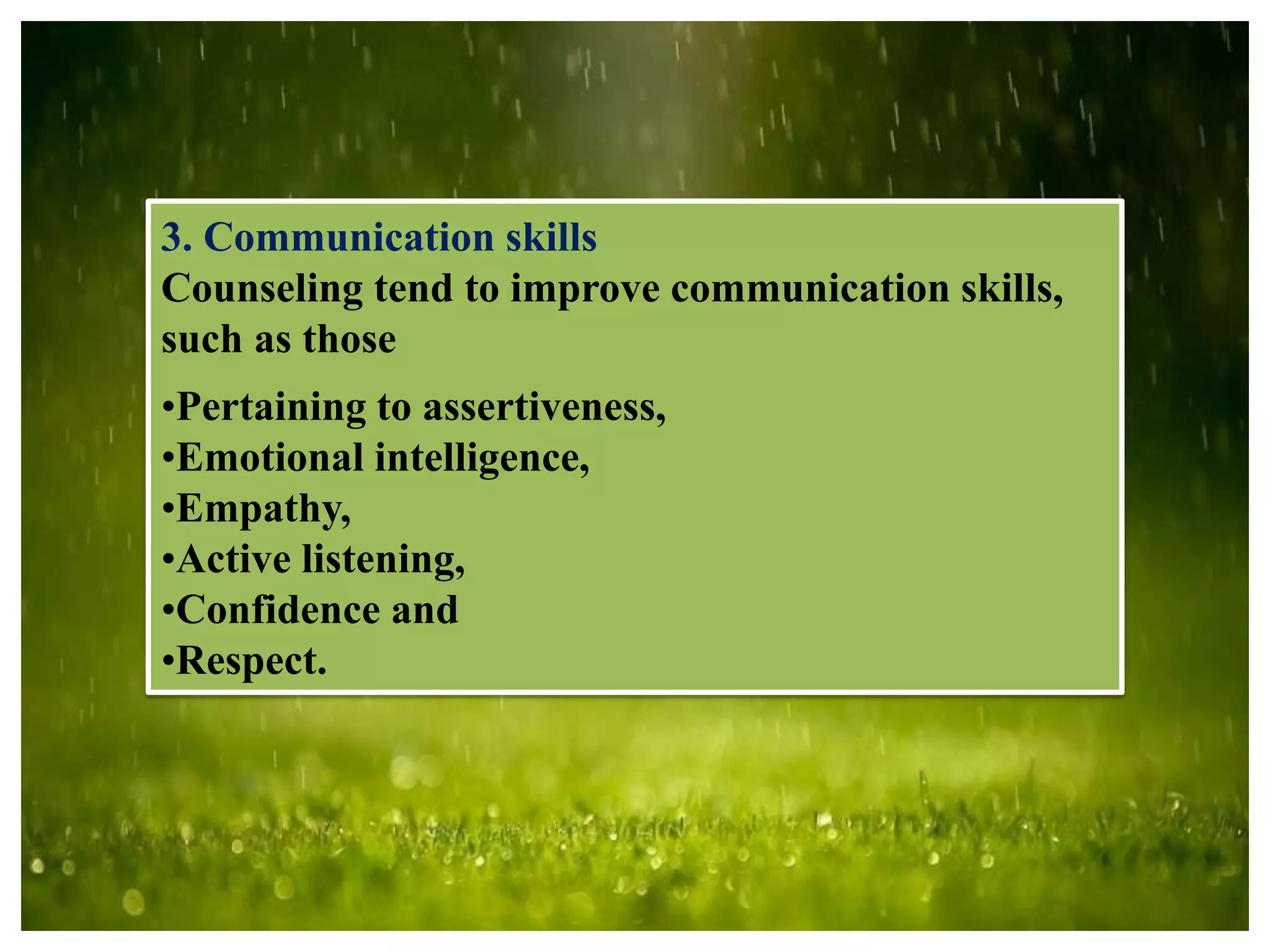 counseling psychology -areas of counseling | PPTX